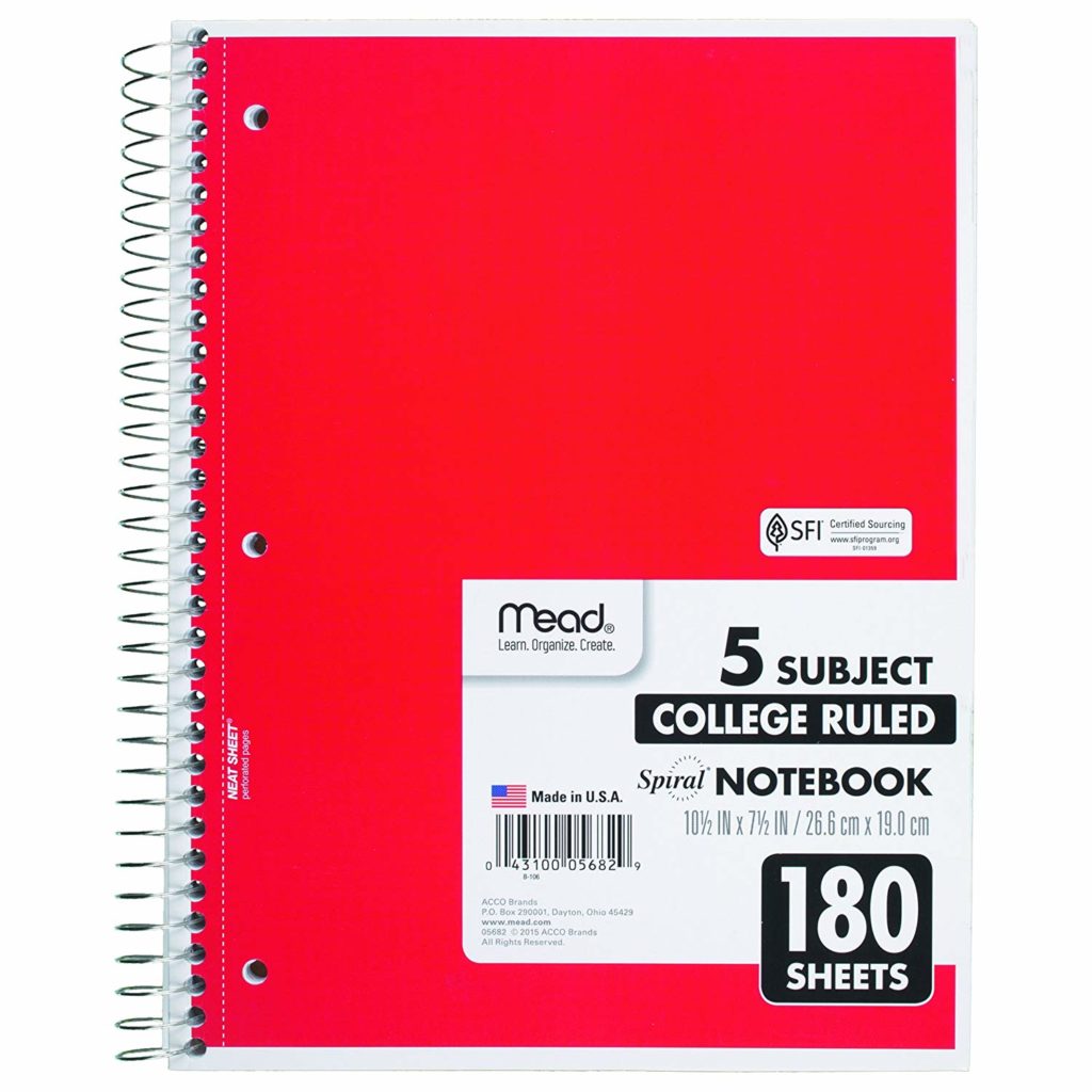 5 SUBJECT SPIRAL NOTEBOOK | Bahamas Office and School Supplies