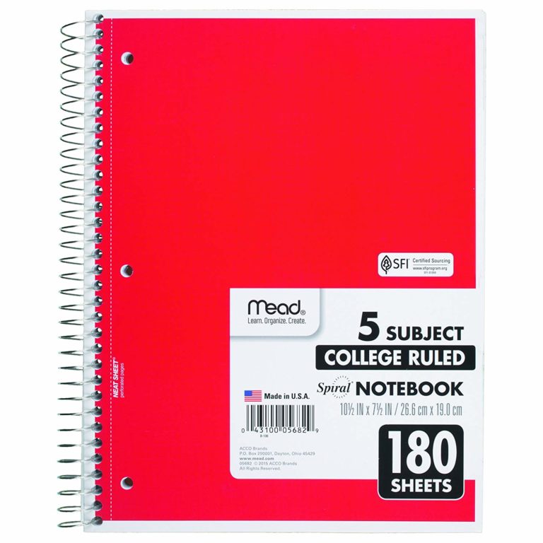 5 SUBJECT SPIRAL NOTEBOOK | Bahamas Office and School Supplies